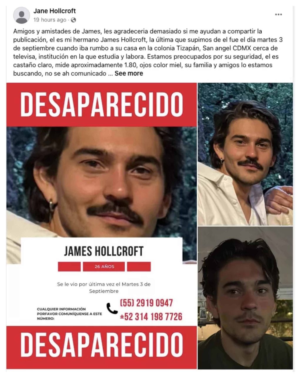 Muere el actor mexicano James Hollcroft tras ser reportado como ...